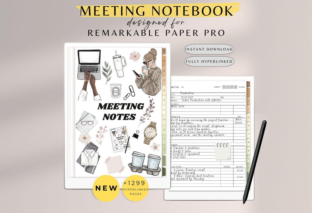 Remarkable Paper Pro Meeting Notes, Remarkable Pro Templates ...