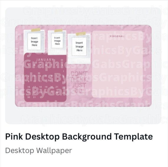 Pink Desktop Background Template Canva | Etsy