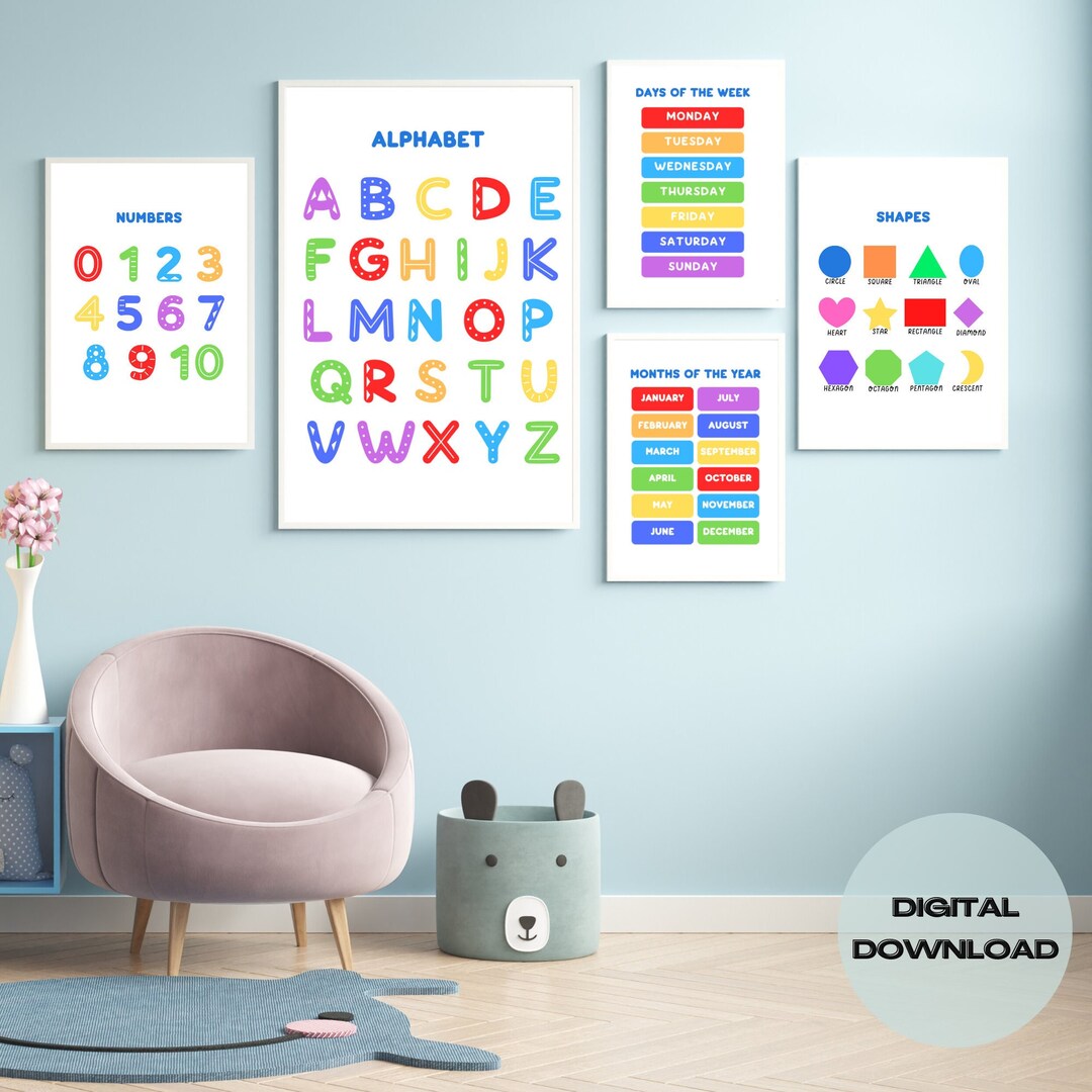 Educational Homeschool, Set of 5 Posters, Classroom Decor, Montessori ...