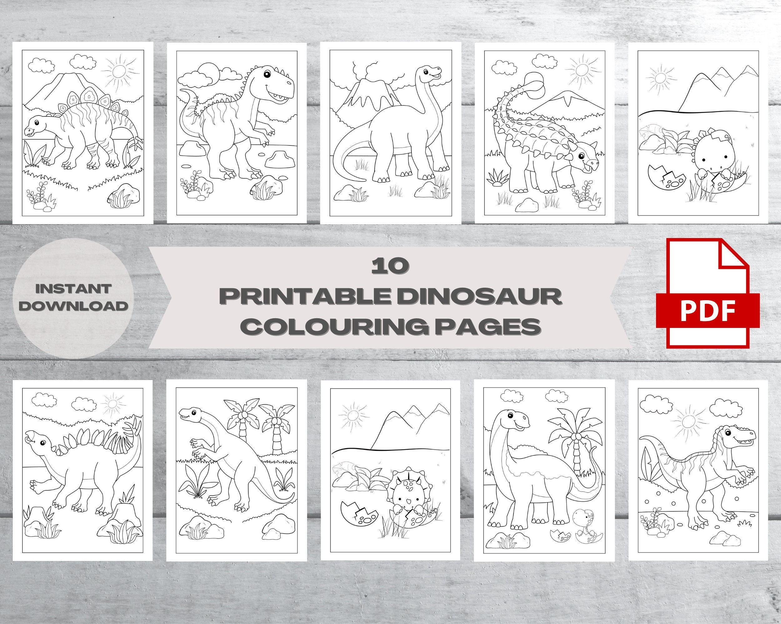 Dinosaur Coloring Book | Printable Coloring Pages | Dinosaur Activities ...