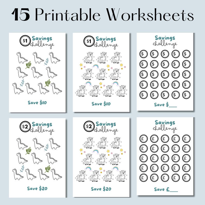 Financial Literacy Money Management Worksheets for Kids, Kids Savings ...
