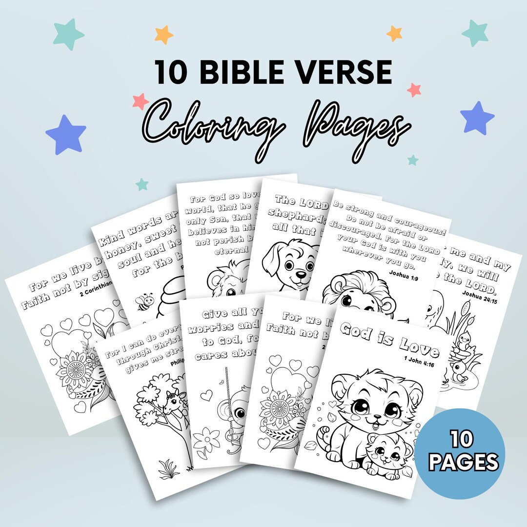 Bible Verse Coloring Pages, Homeschool Printable, Christian Coloring ...