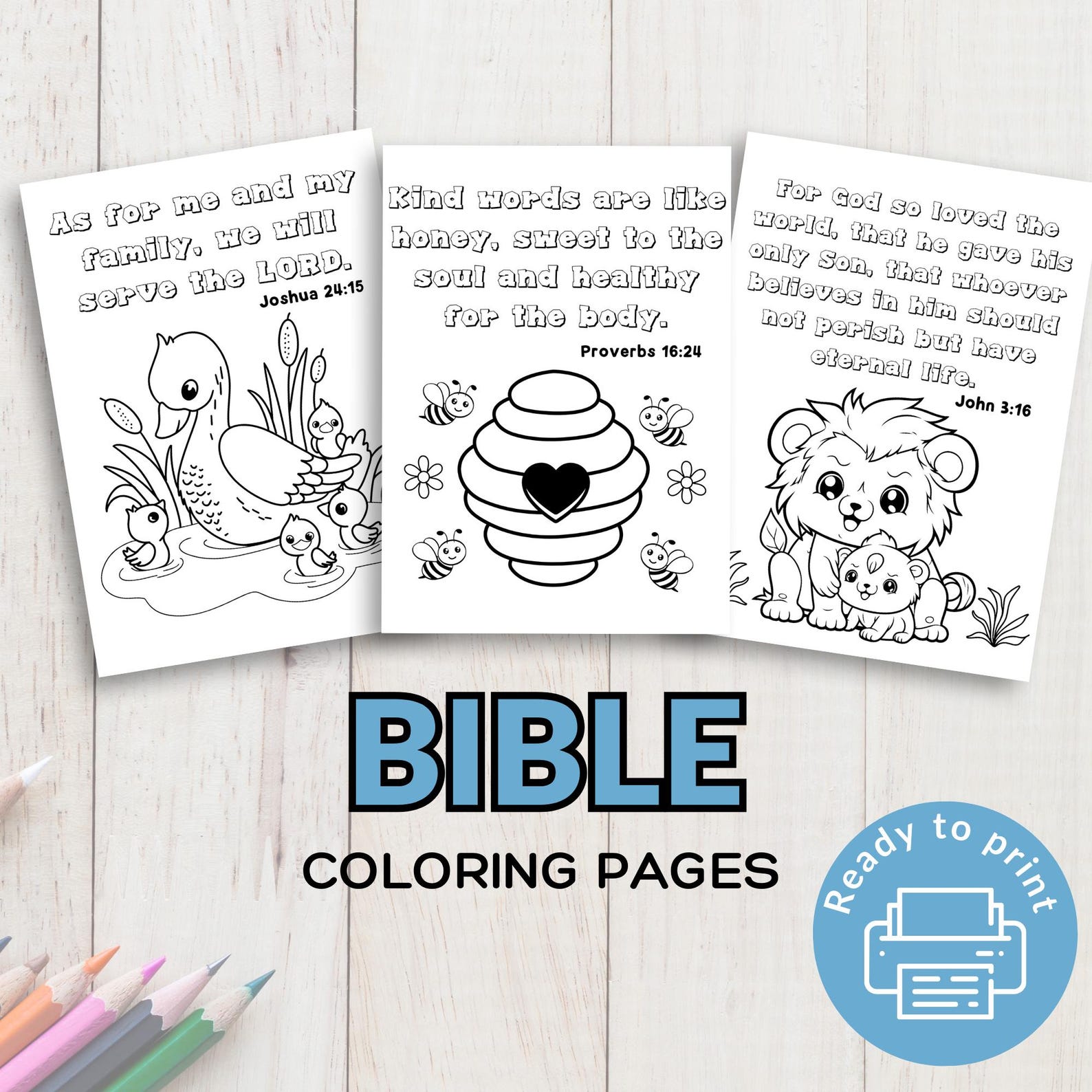 Bible Verse Coloring Pages, Homeschool Printable, Christian Coloring ...