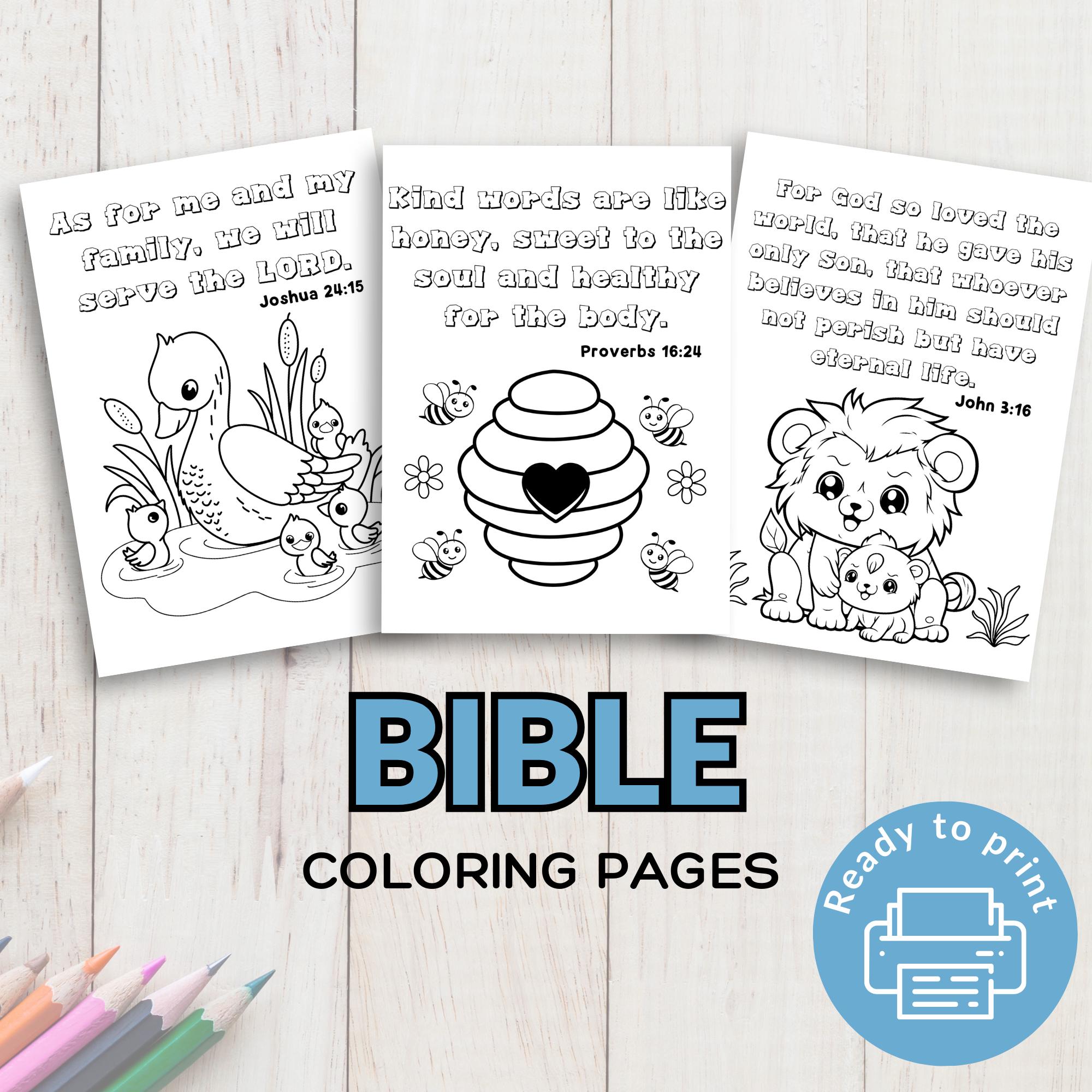 Bible Verse Coloring Pages, Homeschool Printable, Christian Coloring ...