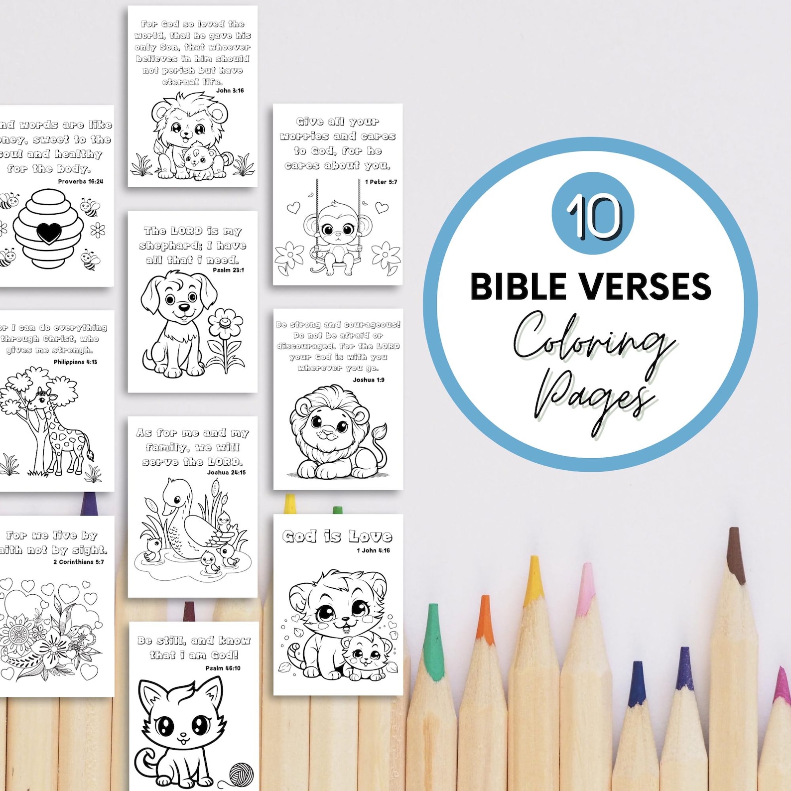 Bible Verse Coloring Pages, Homeschool Printable, Christian Coloring ...