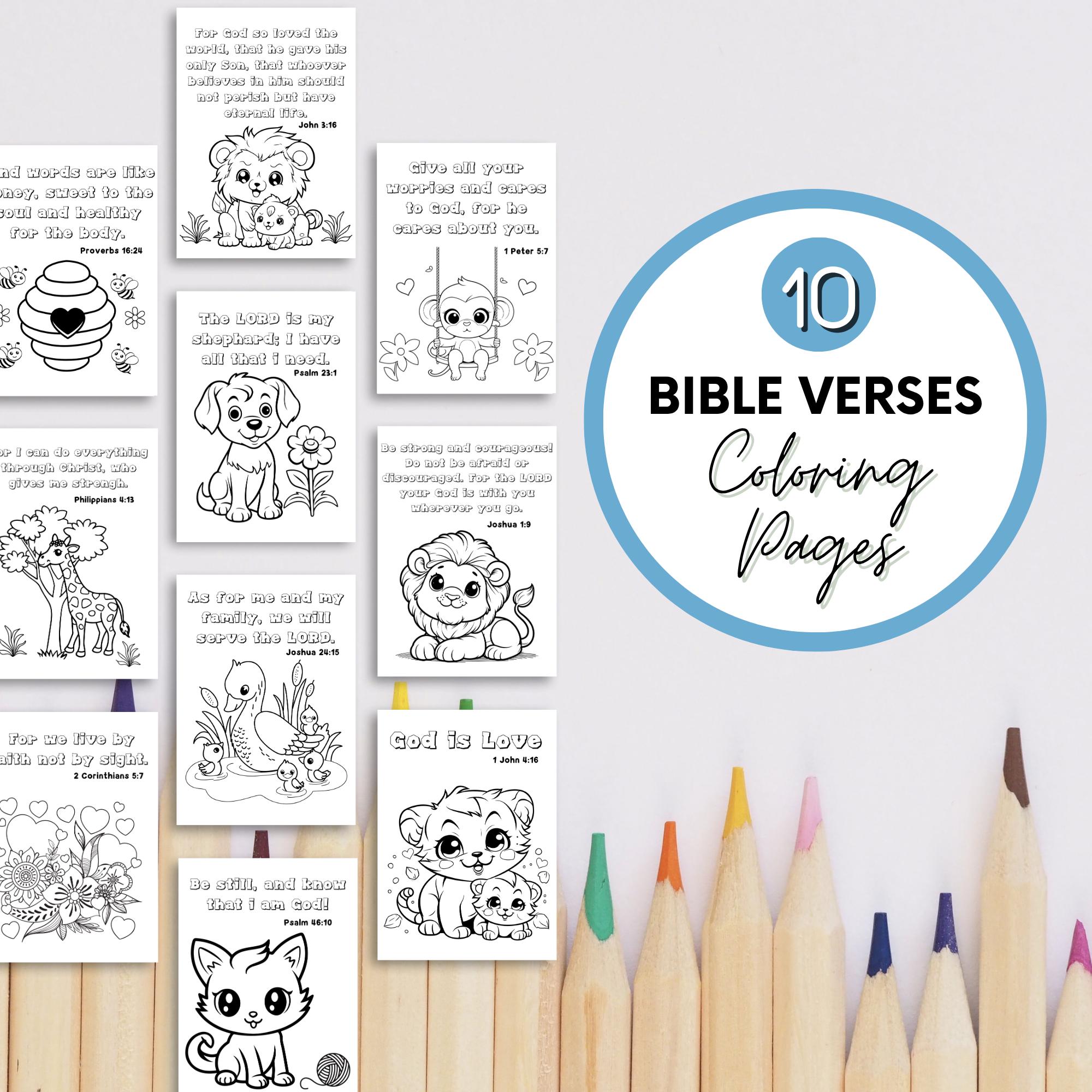 Bible Verse Coloring Pages, Homeschool Printable, Christian Coloring ...
