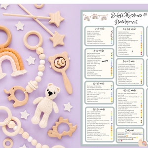 Baby Milestone and Development Chart, Printed, Laminated, Baby ...