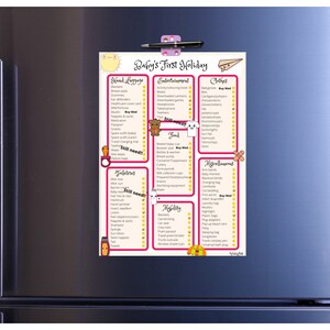 Holiday Packing List for Baby, Printed/laminated, Baby Holiday ...