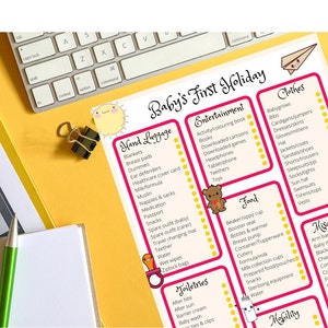 Holiday Packing List for Baby, Printed/laminated, Baby Holiday ...