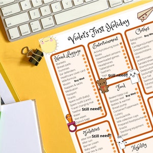 Baby’s First Holiday Packing Checklist and Organiser. - Etsy