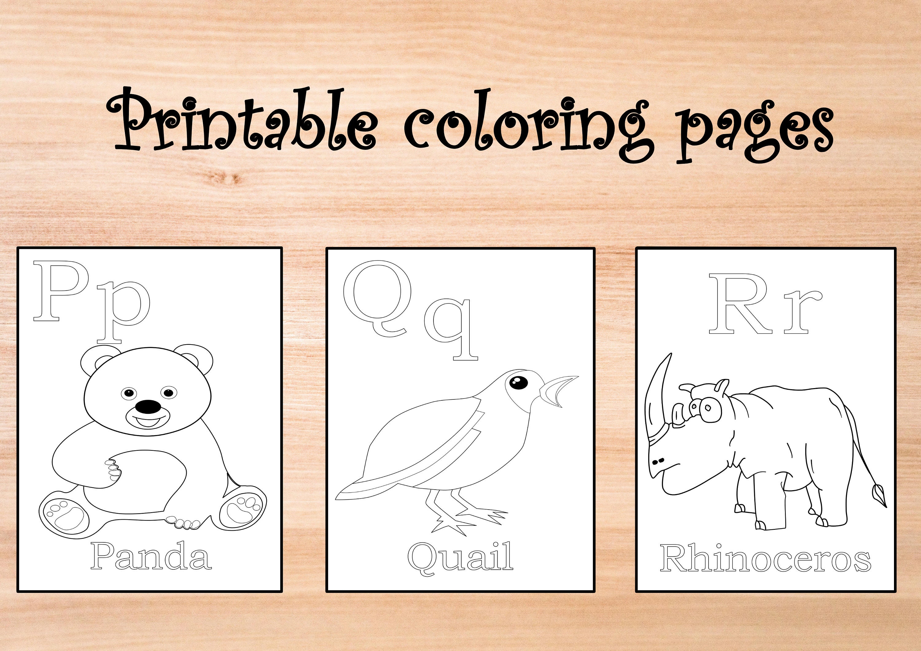 Animal Alphabet Coloring Pages, 26 Printable Digital Pages for ...