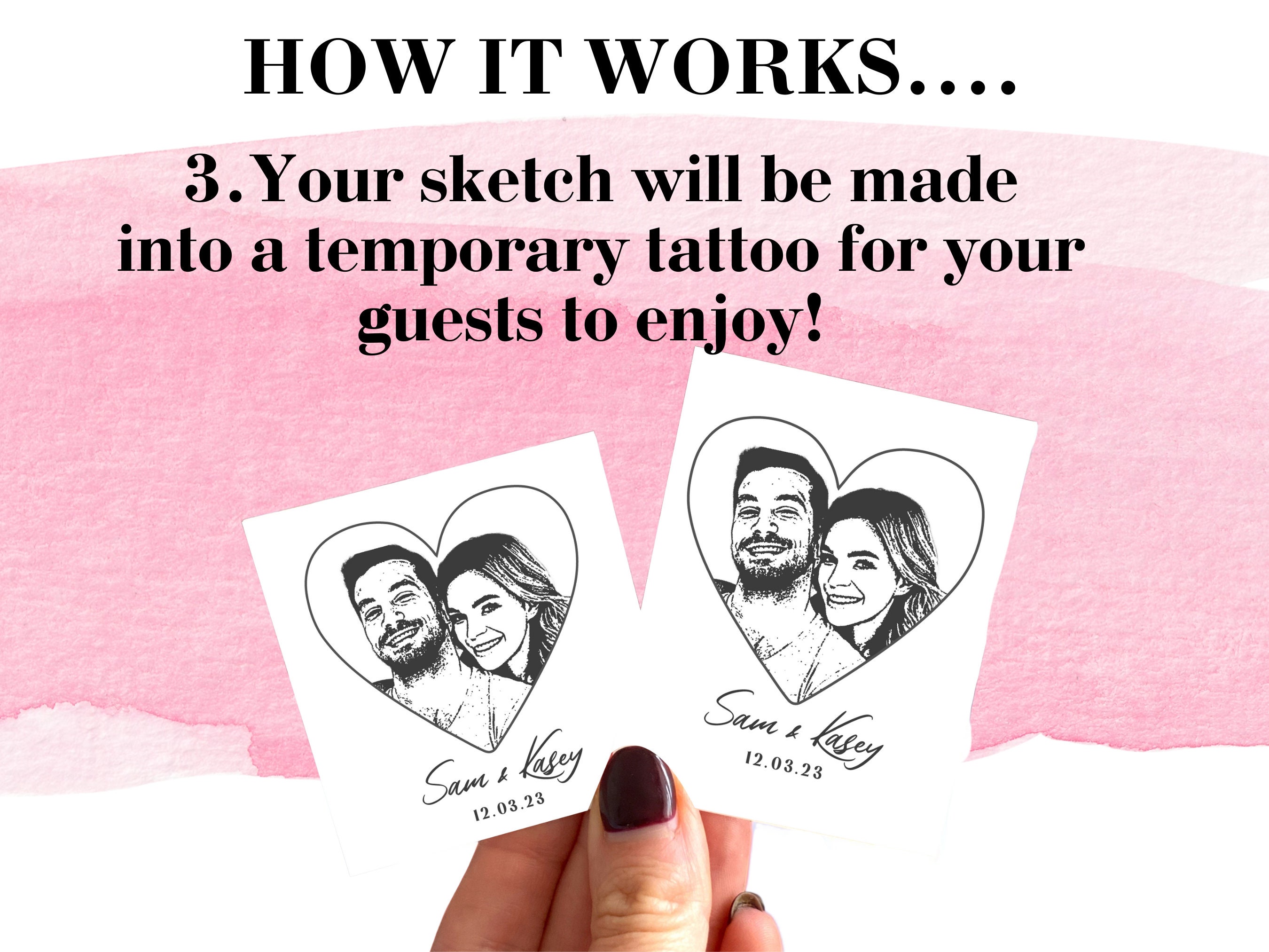 Wedding Face Tattoos Temporary Tattoo Custom Wedding Wedding - Etsy