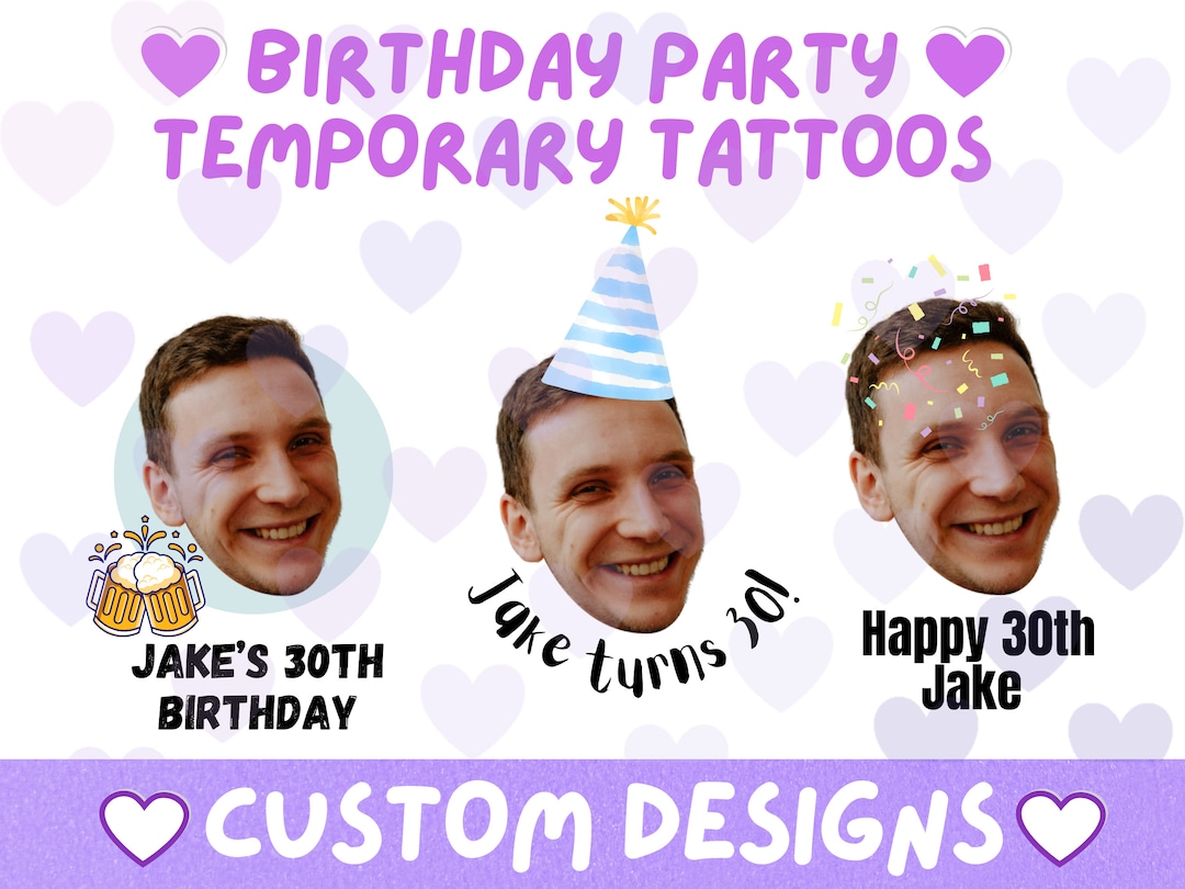 Custom Temporary Tattoos, Custom Tattoos, Custom Face Tattoos, Photo ...