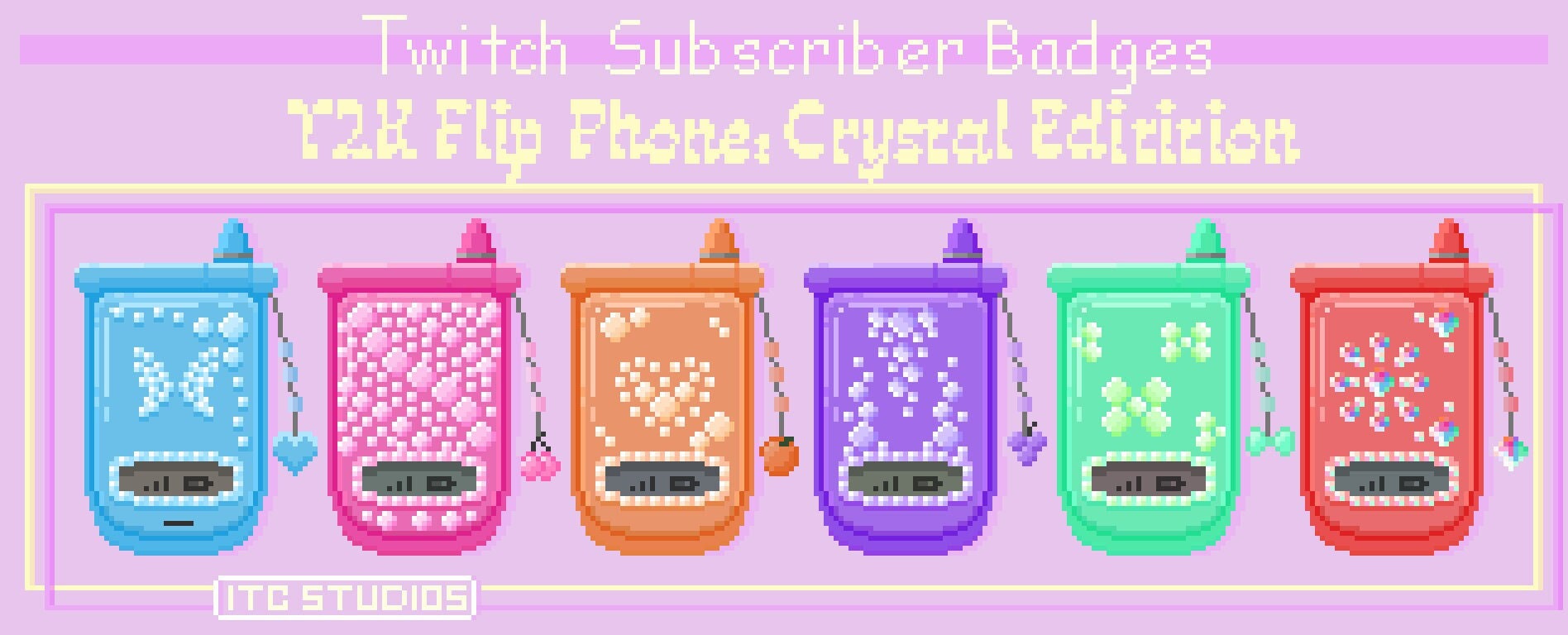 Y2K Flip Phone: Crystal Edition [SUB BADGES] - Etsy