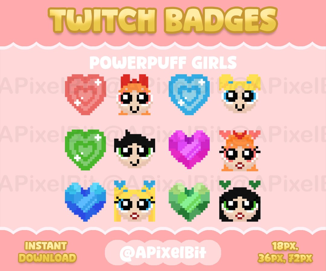 Pixel Powerpuff Girls Twitch Sub Badges | Cute Aesthetic (digital ...