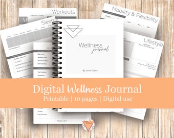 Goal Planner & Wellness Journal, Fitness Planner, Health, PDF, Digital ...