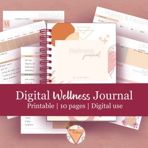 Goal Planner & Wellness Journal, Fitness Planner, Health, PDF, Digital ...