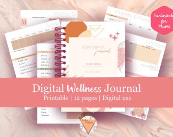Goal Planner & Wellness Journal, Fitness Planner, Health, PDF, Digital ...