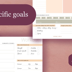 Goal Planner & Wellness Journal, Fitness Planner, Health, PDF, Digital ...