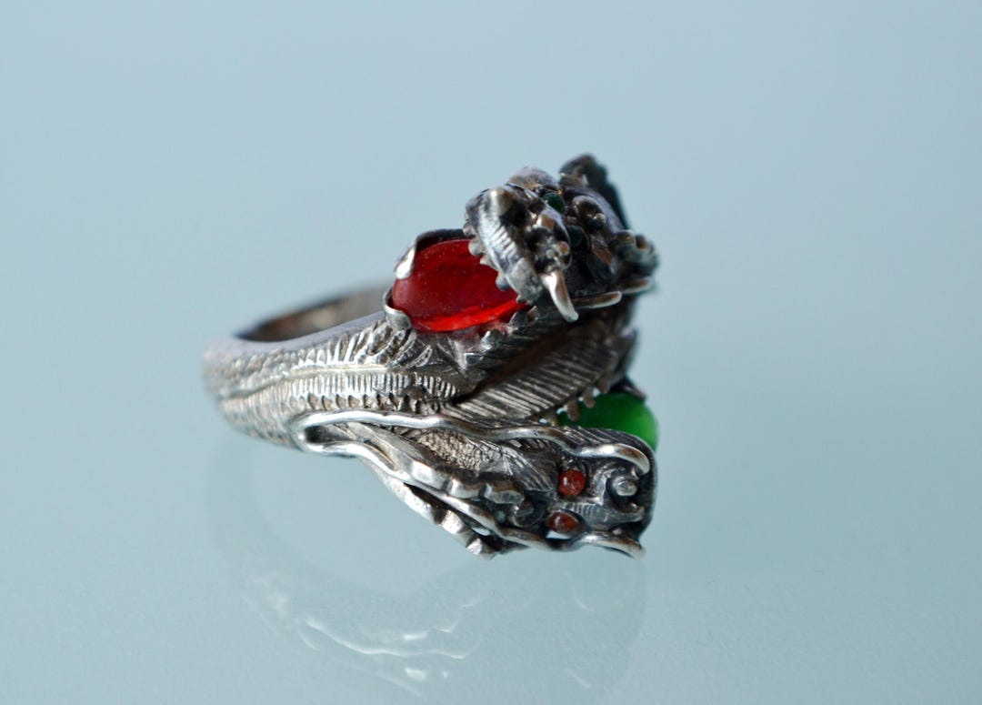 Vintage Sterling Silver Handmade Designer Ring With Dragons - China ...