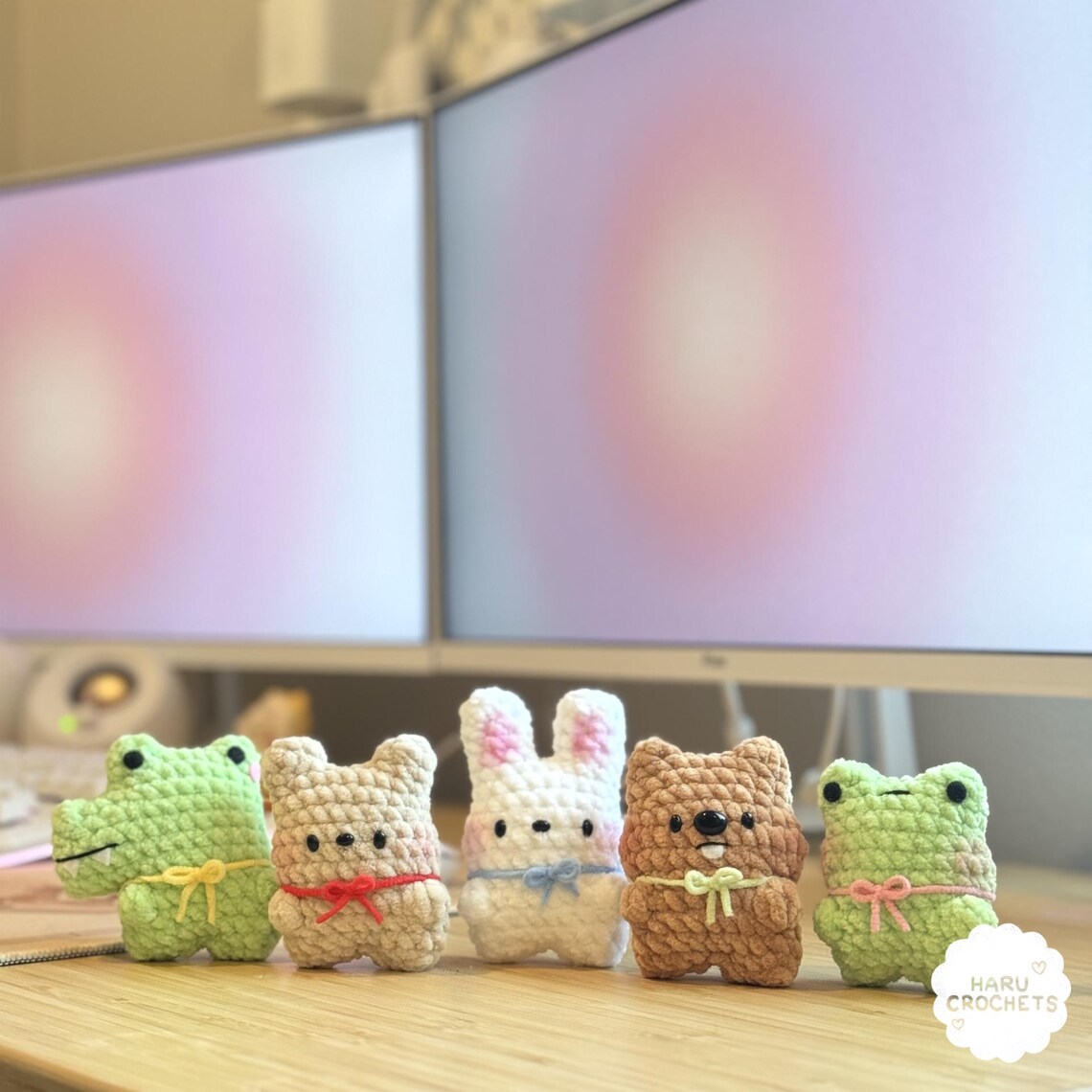 No-sew Flat Buddies Crochet Pattern PDF File (bunny, Bear, Quokka, Frog ...