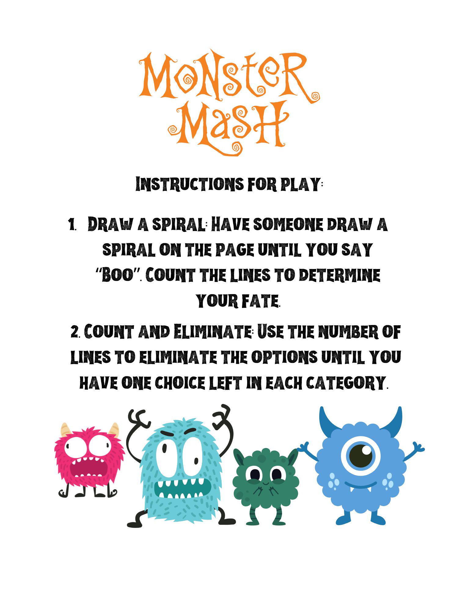 Monster Mash Halloween Game - Etsy