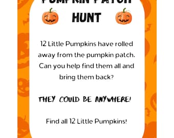Pumpkin Hunt Game - Pumpkin Scavenger Hunt Game - Halloween Scavenger ...