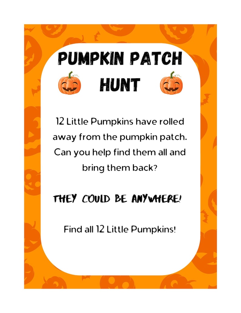 Pumpkin Hunt Game Halloween - Etsy