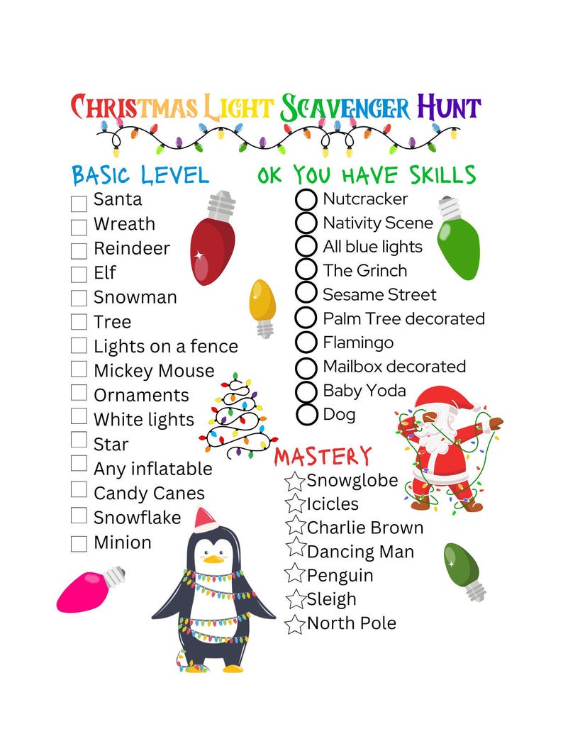 Christmas Light Scavenger Hunt - Etsy