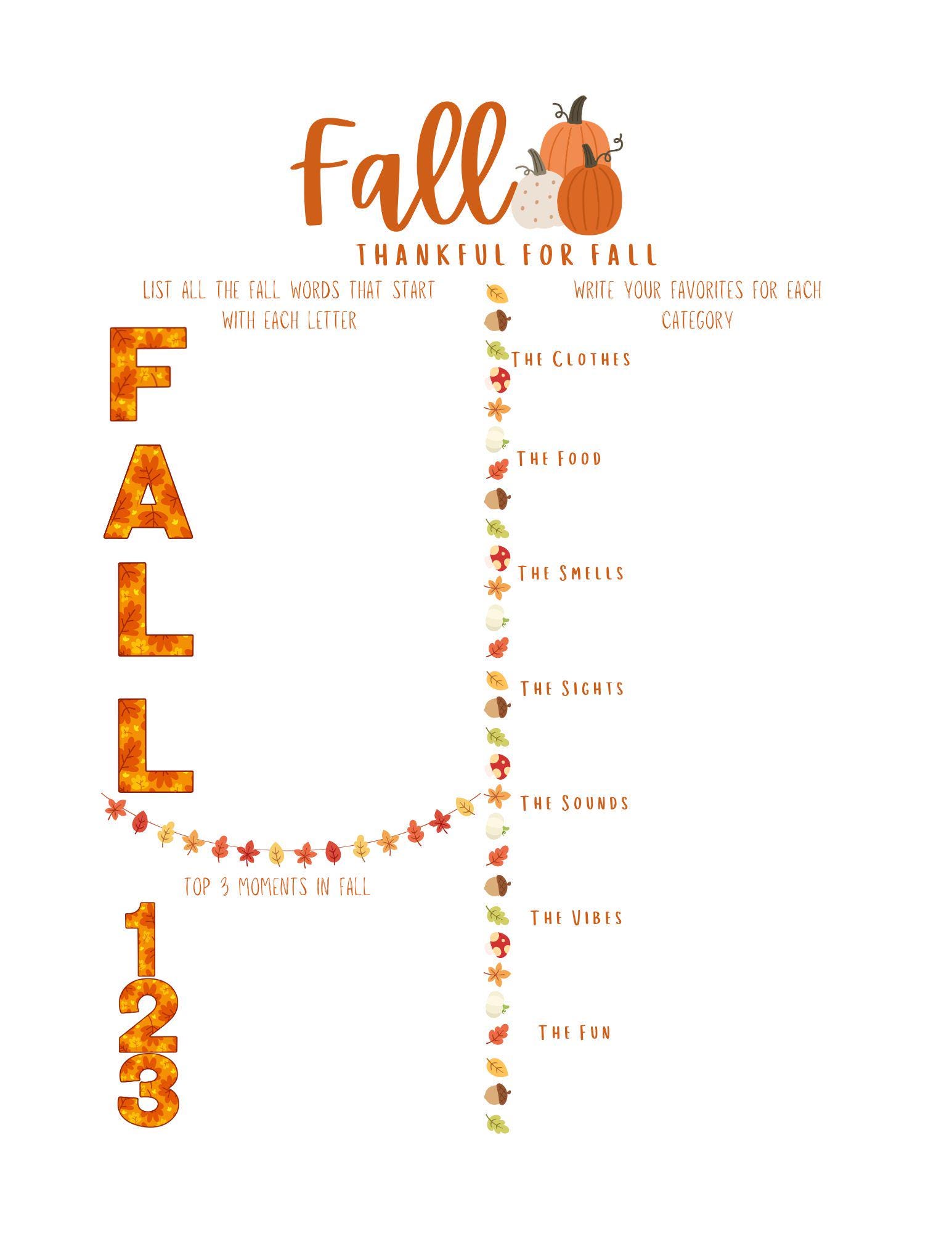 Fall Journal Printables - Etsy