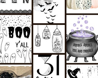 Spooky Halloween Printable Wall Art 15 Different Prints Larger Poster ...