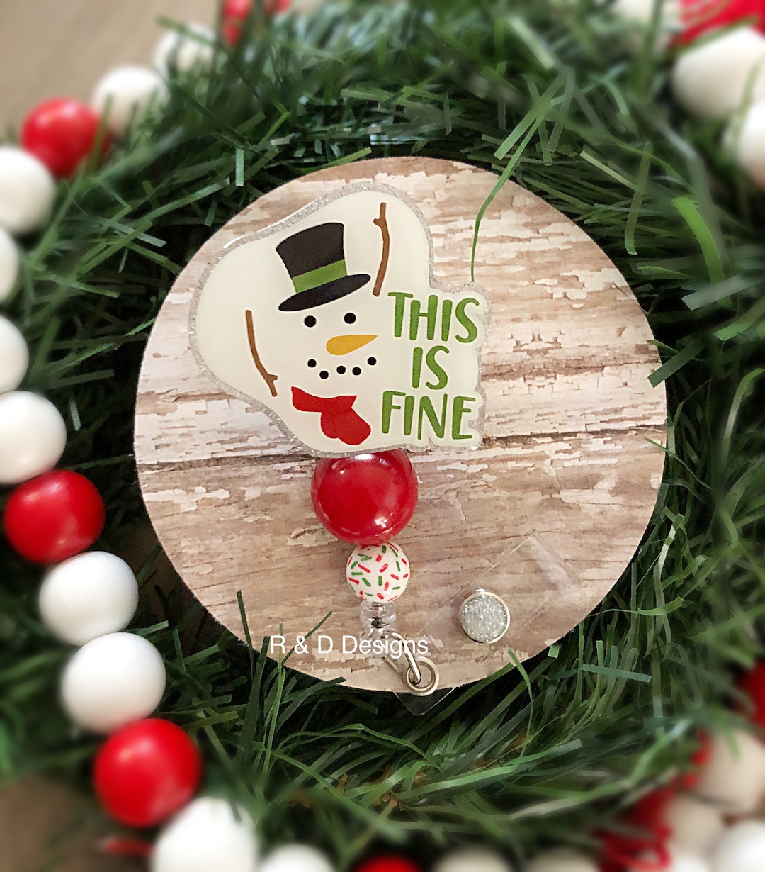 Melted Snowman Badge Reel, Snowman Badge Reel, Christmas Badge Reel ...