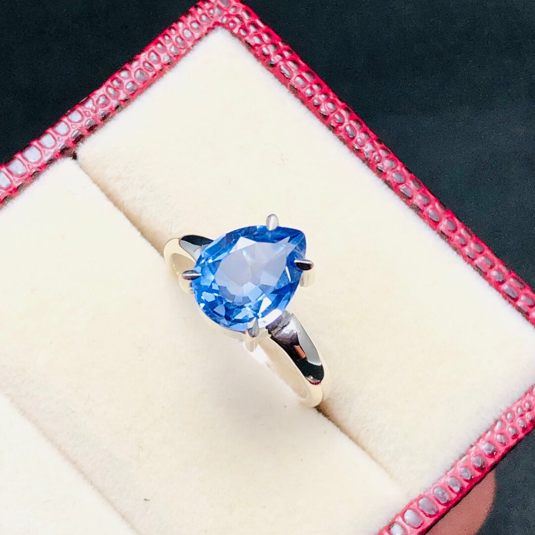 Engagement Ring Flawless Kashmir Blue Corundum Sapphire Pear - Etsy