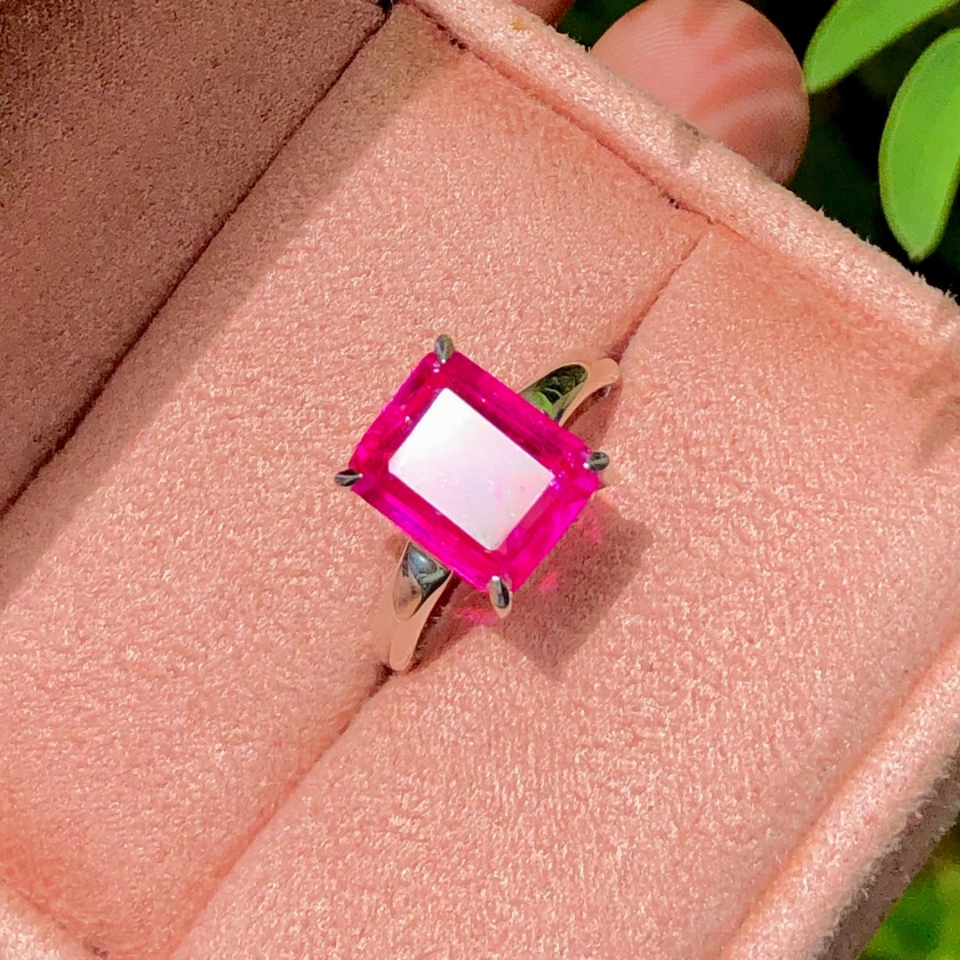 Glowing Genuine Fuchsia Pink Ruby Mozambique, Minimalist Ruby ...