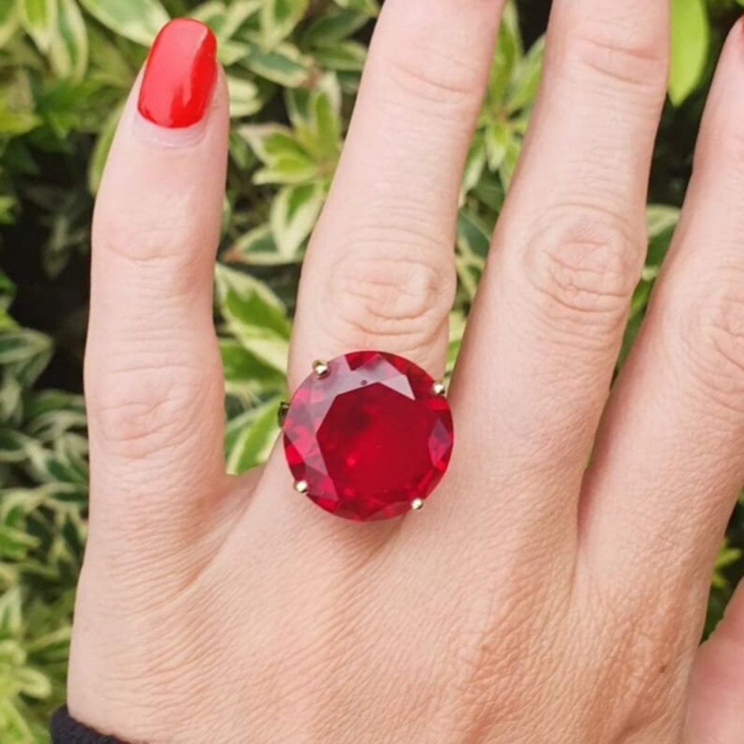 Mozambique Red Ruby Ring, Valentine Gift, Ruby Engagement Ring, Hot Red ...