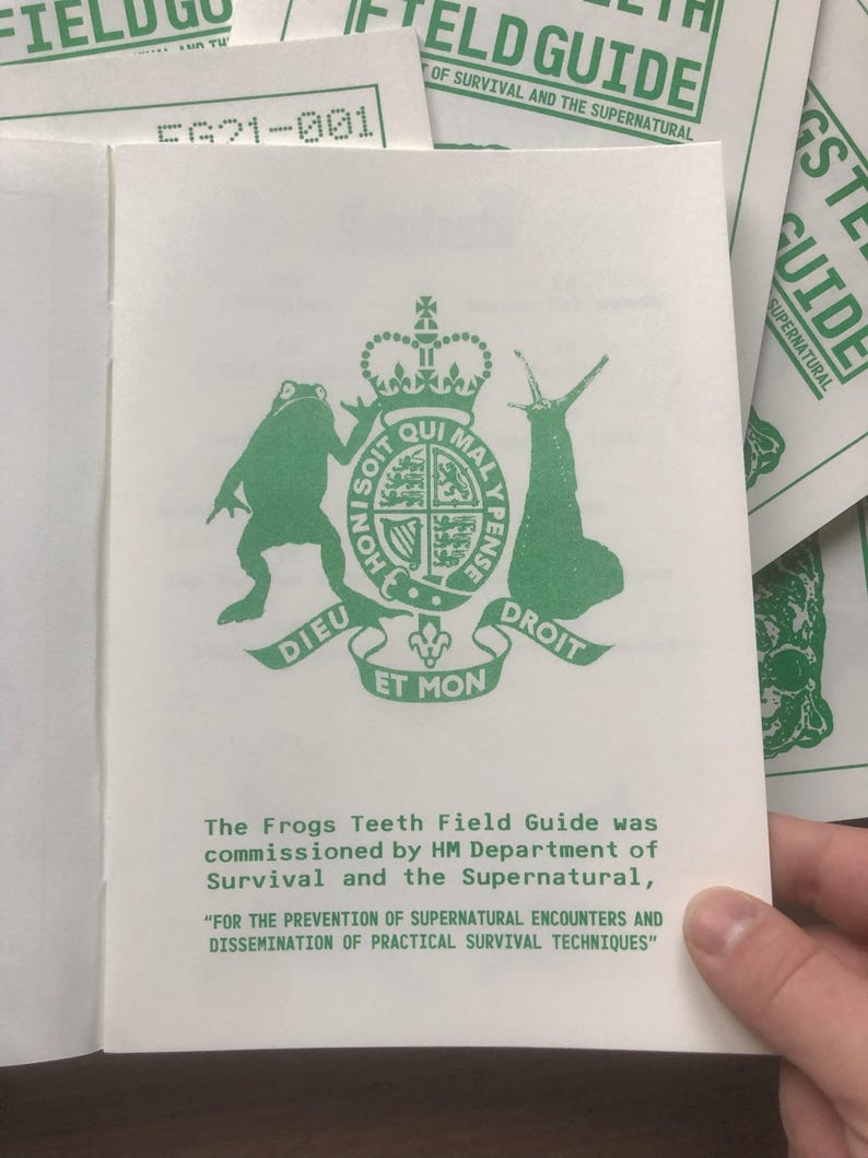 Frogs Teeth Field Guide FG21-001 Magic Cotton Edition - Etsy