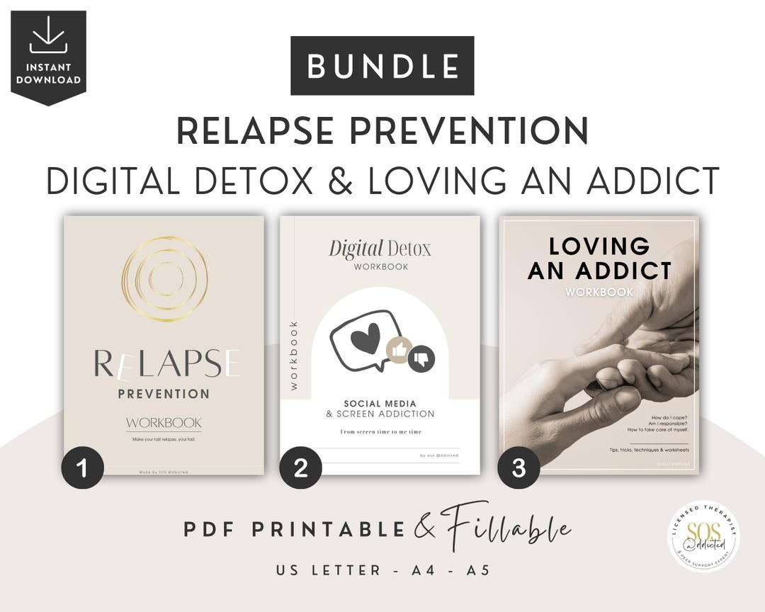 Addiction Recovery Therapy Worksheets, Relapse Prevention Plan, Loving ...