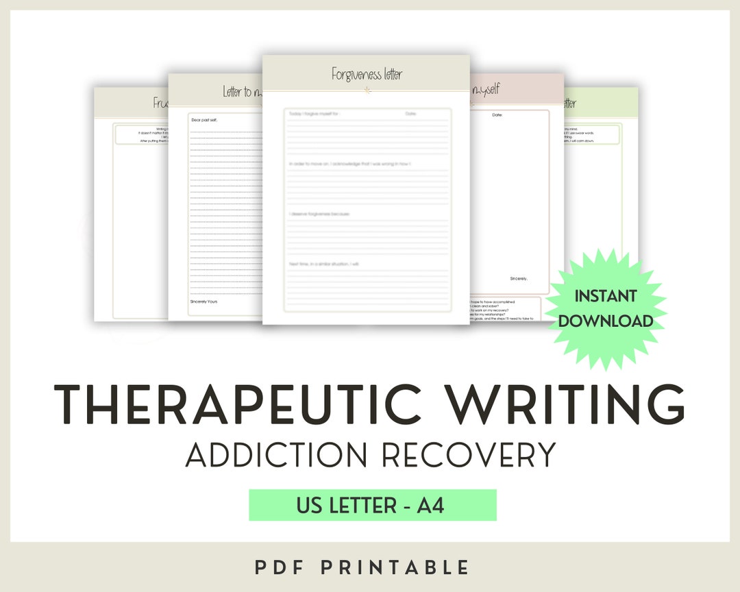 Addiction Recovery Letters Therapy Worksheets Sobriety - Etsy