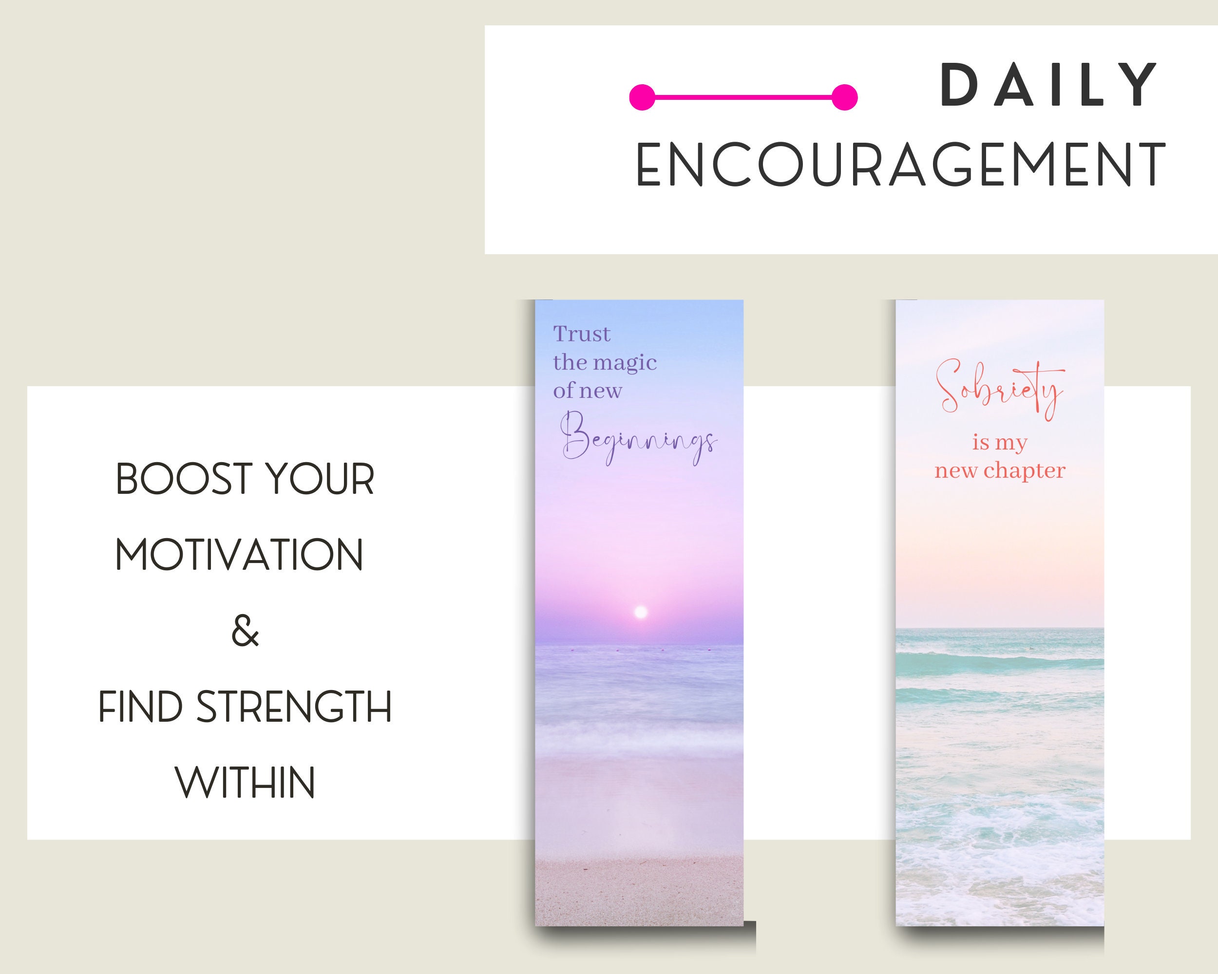 Sobriety Printable Bookmark Set With Sayings and Affirmation, Template ...