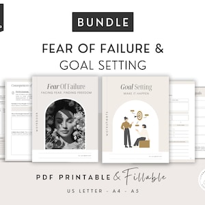 Fear of Failure & Goal Setting Therapy Worksheets, Counselor Resource ...