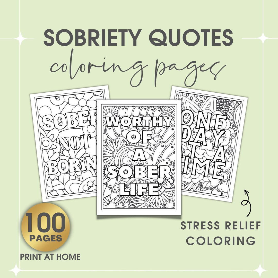 Sobriety Quotes Adult Coloring Pages Printable Sober Quotes - Etsy UK