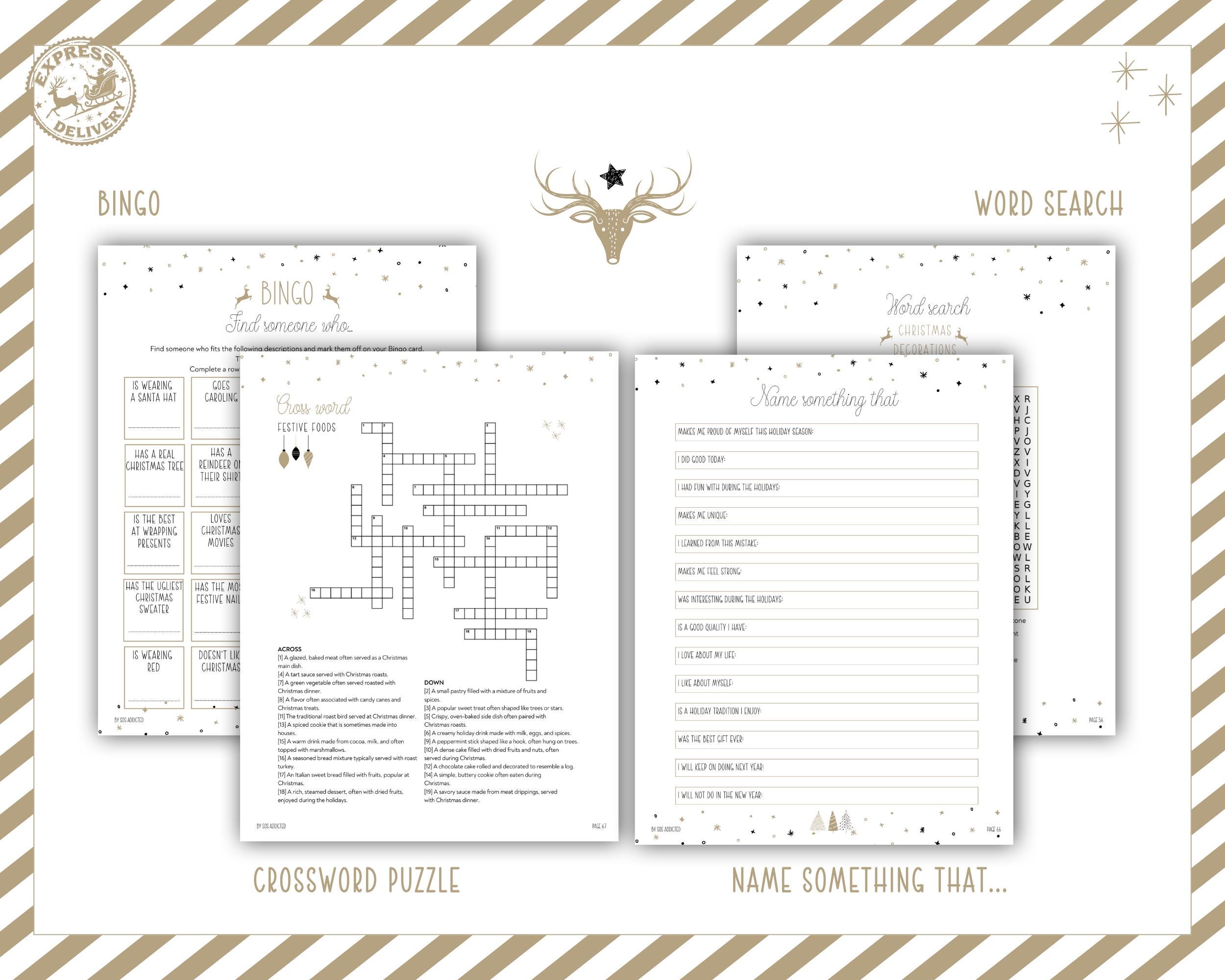 Sober Christmas Activity Book, Holiday Puzzles & Recovery Activities ...