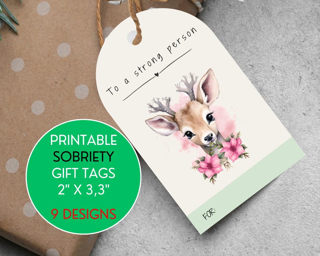 Sobriety Christmas Gift Tags Set, Cute Cozy Pastel Xmas Holiday Labels ...