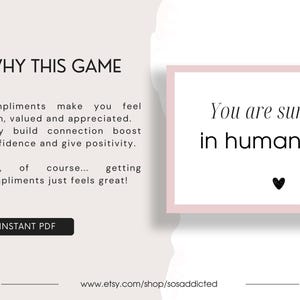 Compliment Game Cards, Printable PDF Template PNG, Group Therapy ...