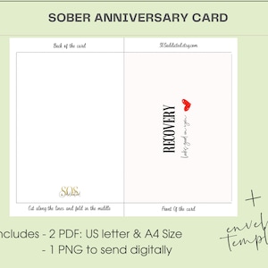 Printable Recovery Card, Digital Valentines Card, Addiction Recovery ...
