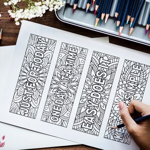 Coloring Bookmarks With AA Affirmations & Slogans, Printable Recovery ...