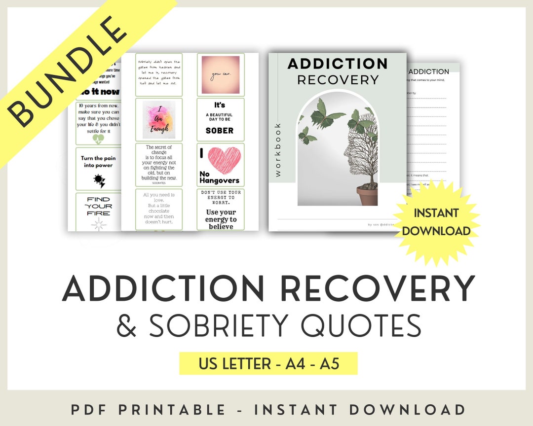 Addiction Recovery Workbook Sobriety Quotes, Counselor Worksheets for ...