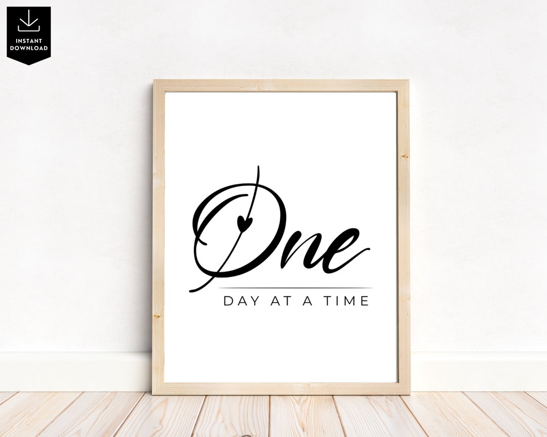 One Day at A Time AA Slogan Printable Poster, Motivational Recovery ...