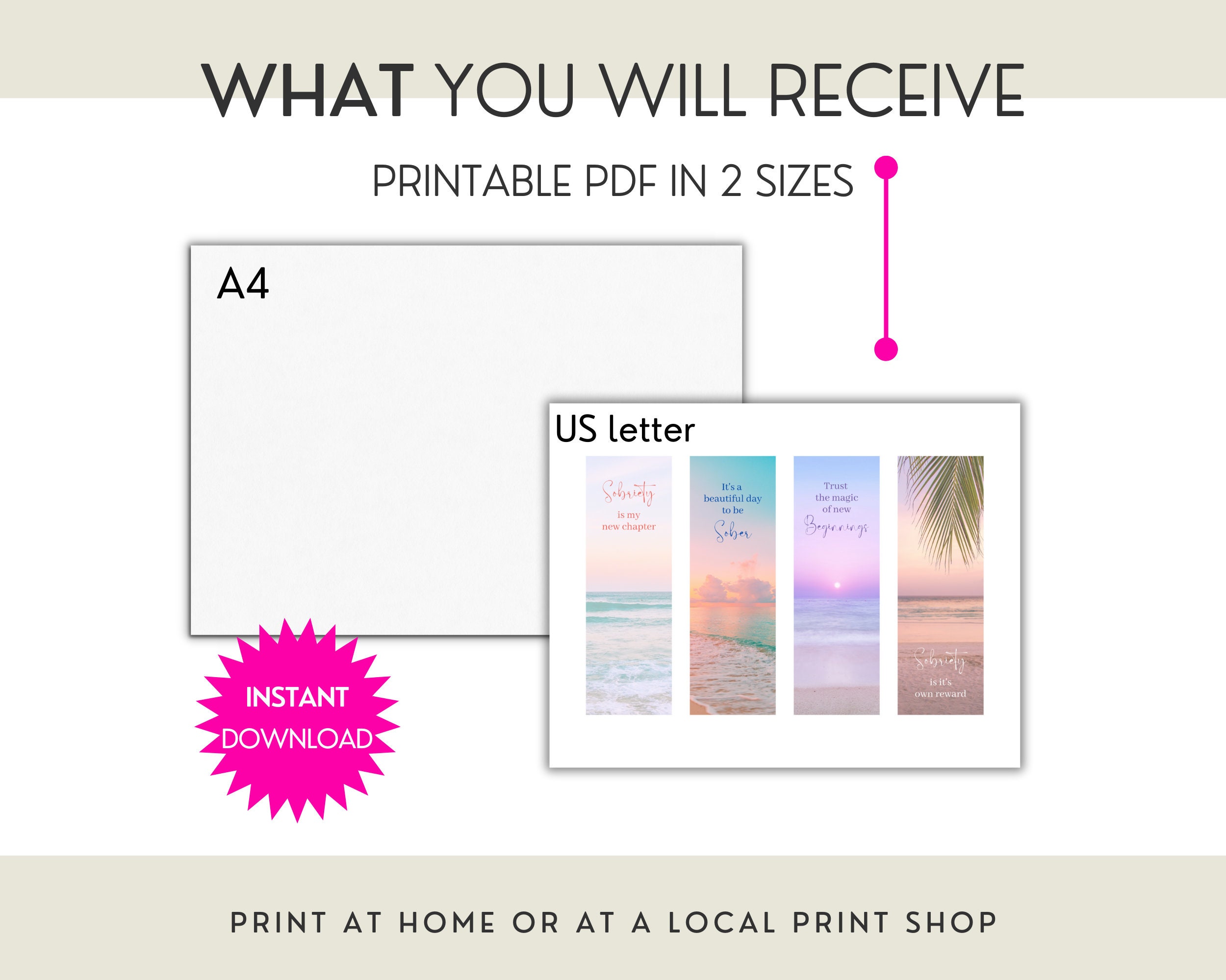 Sobriety Printable Bookmark Set With Sayings and Affirmation, Template ...