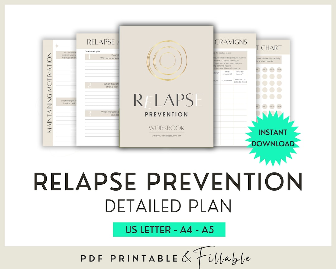Relapse Prevention Plan Worksheets, Addiction Recovery Counselor Forms ...